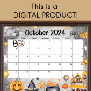 Buy EDITABLE October 2024 Calendar, Cute Spooky Halloween 2024 Planner ...