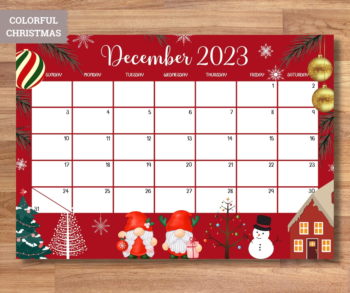 EDITABLE Big-wall Calendar 2023 Cute Printable Fillable - Etsy India