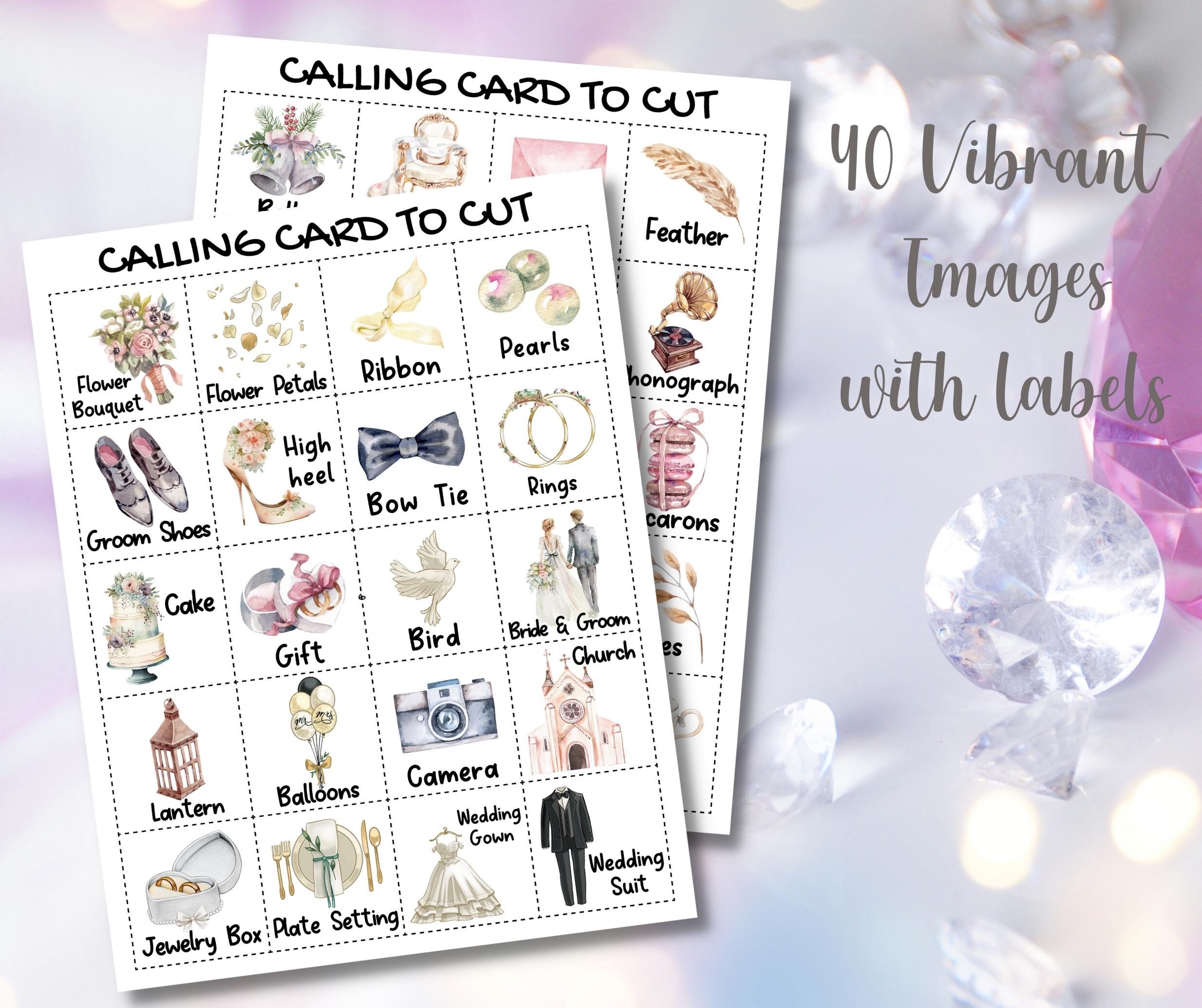 Wedding Bingo Cards, 50 Unique Bingo Cards W/labels, Printable Bingo ...