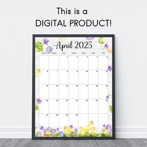 EDITABLE April 2025 Calendar (vertical / Portrait), Easter Day Planner ...
