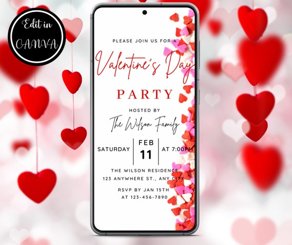 Editable Valentines Invitations