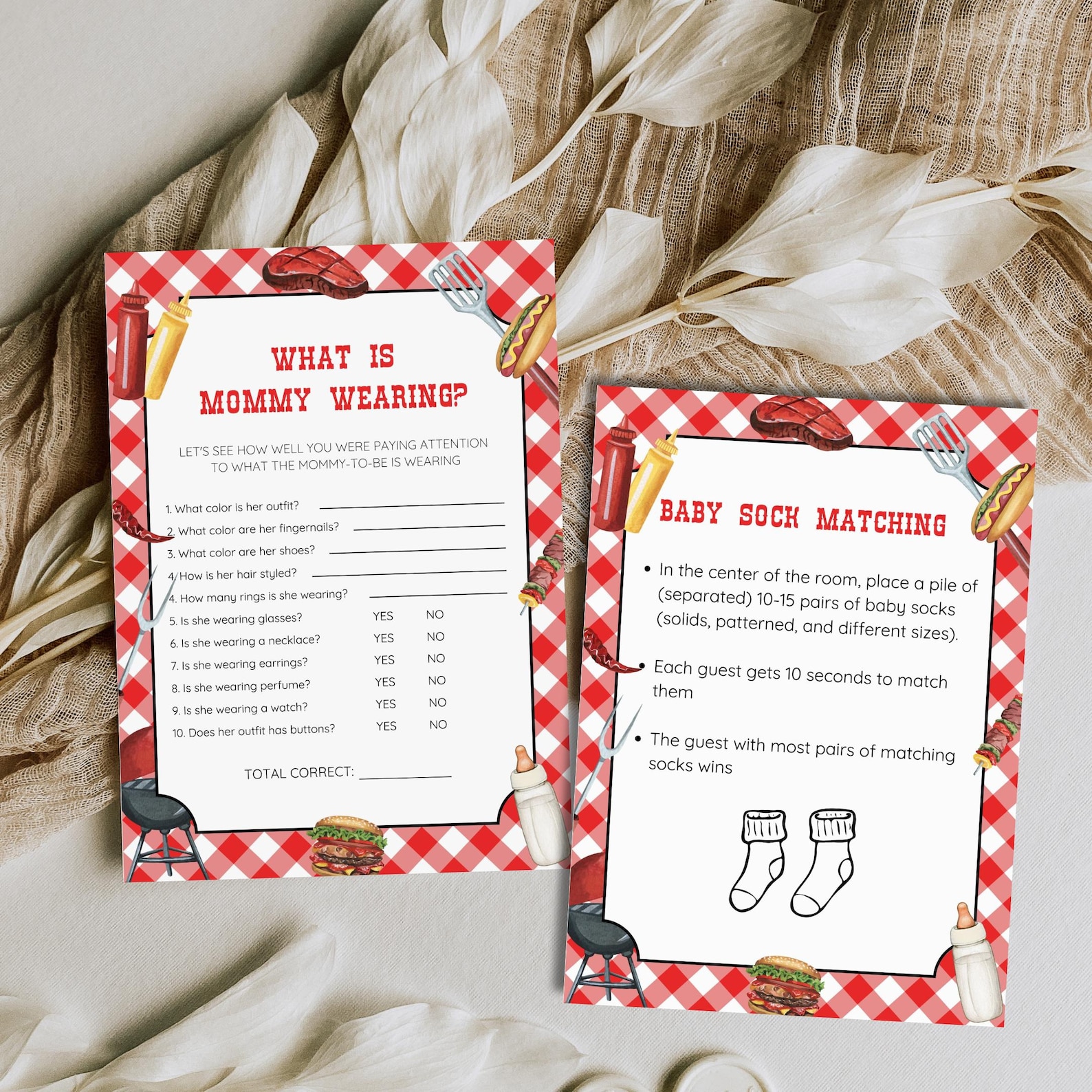 Baby-q Baby Shower Game Bundle, BBQ Couples Baby Shower Games, Backyard ...