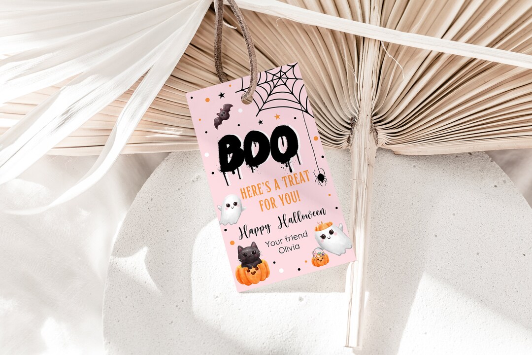 EDITABLE Halloween Favor Tags, Boo Gift Tags, Costume Party, Trick or ...