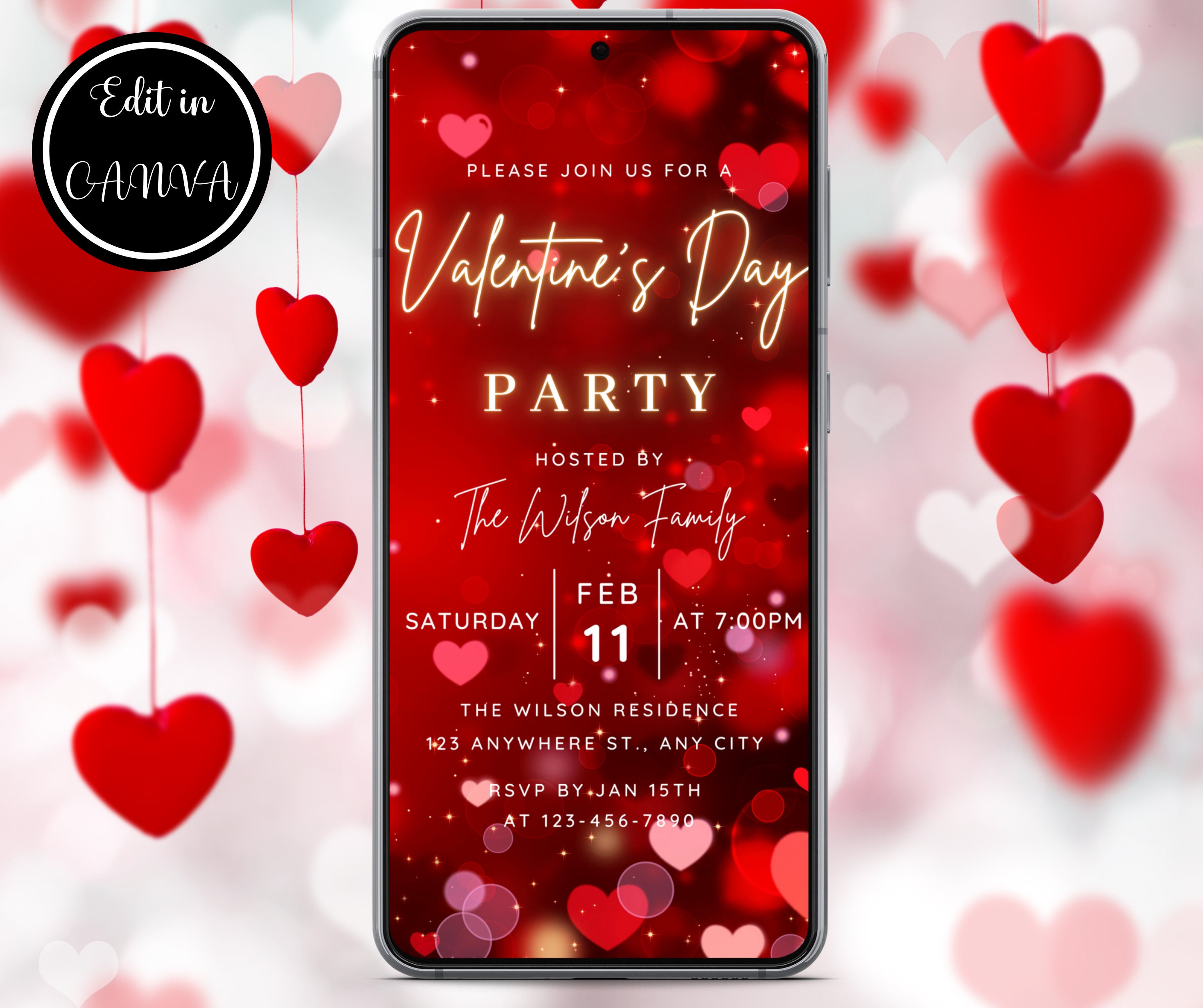Invitaciones De Fiesta De San Valentín La Tarjeta Del Día De San