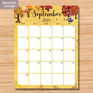 EDITABLE Vertical/portrait Monthly Calendars 2024 mon-fri, Weekdays ...