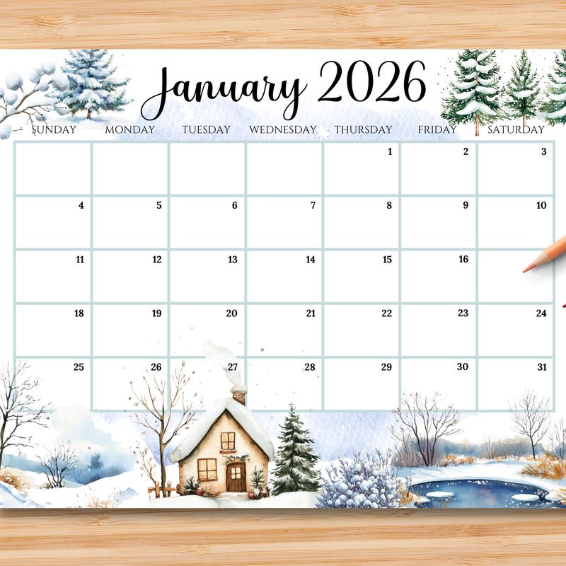 January 25 2026 Calendar - Etsy