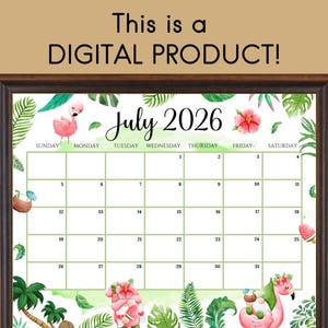 Editable July 2026 Calendar | Monthly Planner Printable PDF | School ...