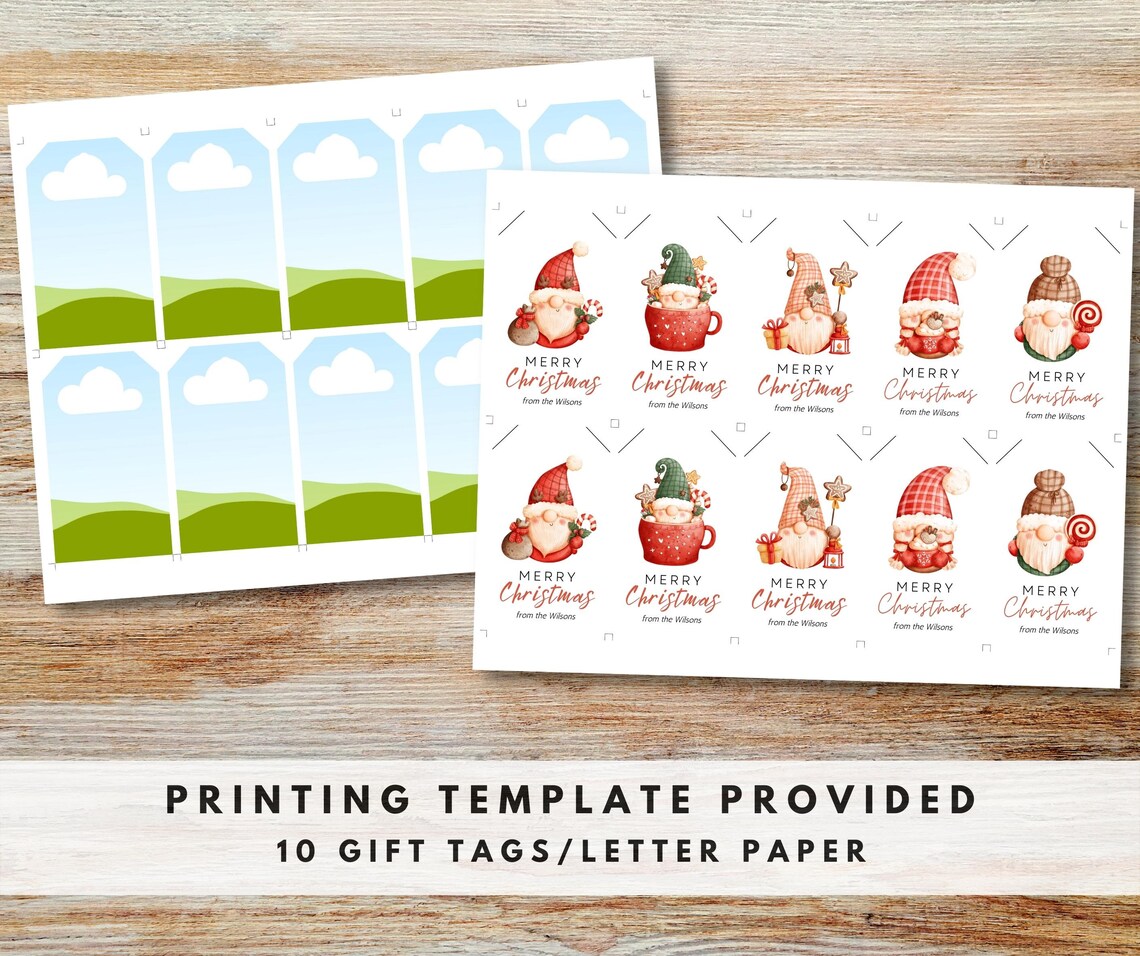EDITABLE Christmas Gift Tag Holiday Gift Tag Template With - Etsy