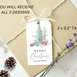 EDITABLE Christmas Gift Tag, Holiday Gift Tag Template W/beautiful ...