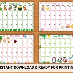 EDITABLE School Calendar 2024-2025 From July to June, Back to School ...