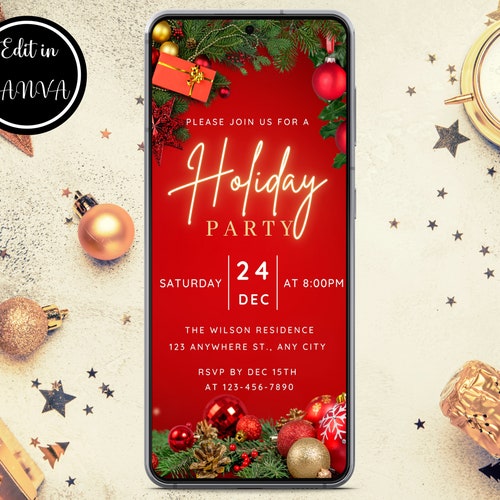 Editable Christmas Party Invitation Christmas Party - Etsy