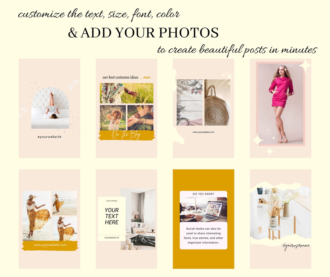 Boho Instagram Story Templates Canva Boho Instagram Quotes - Etsy