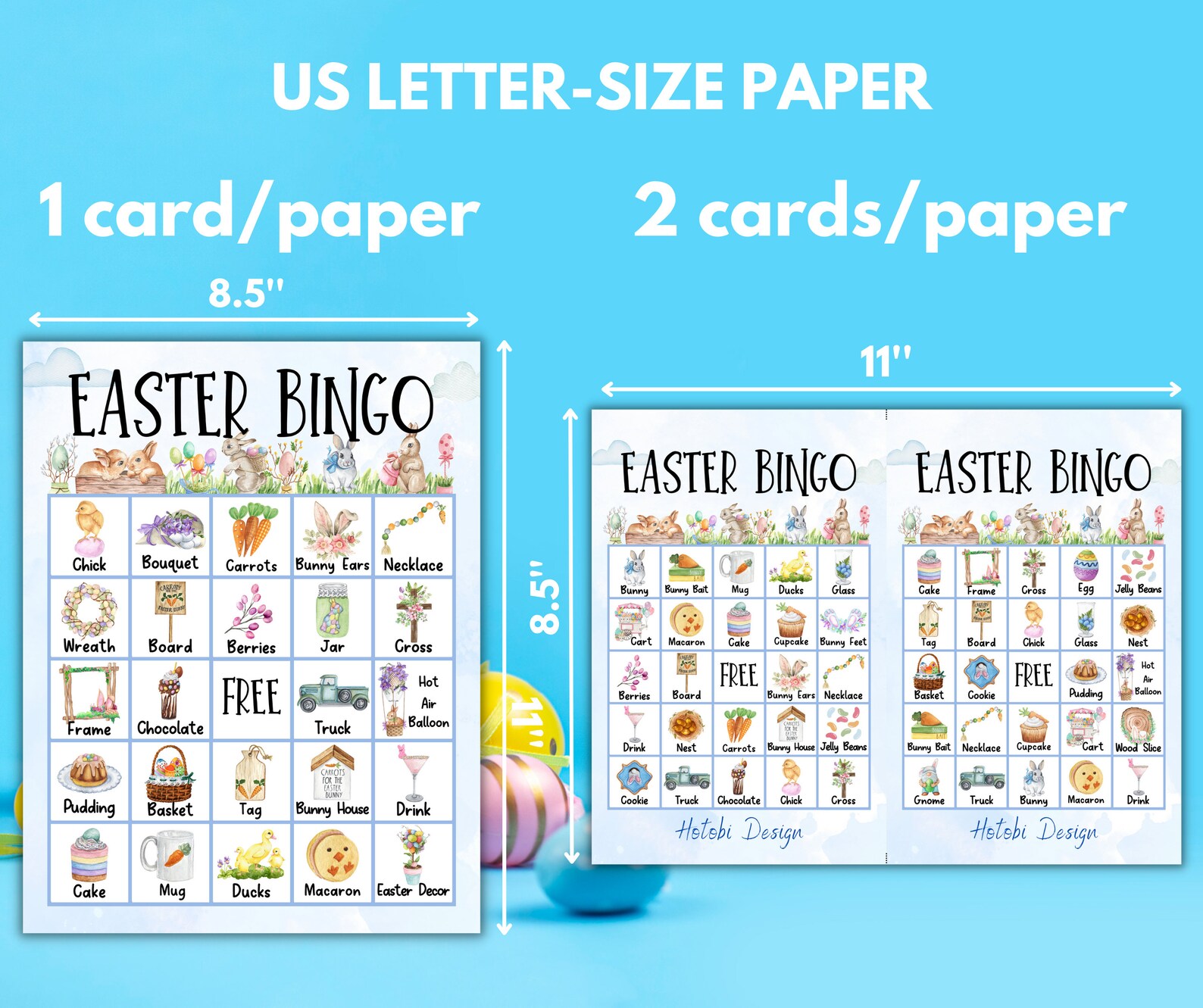 Printable Easter Bingo Game 50 Unique Bingo Cards W/labels - Etsy