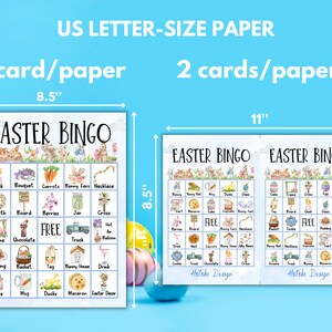 Printable Easter Bingo Game, 50 Unique Bingo Cards W/labels, Easter ...