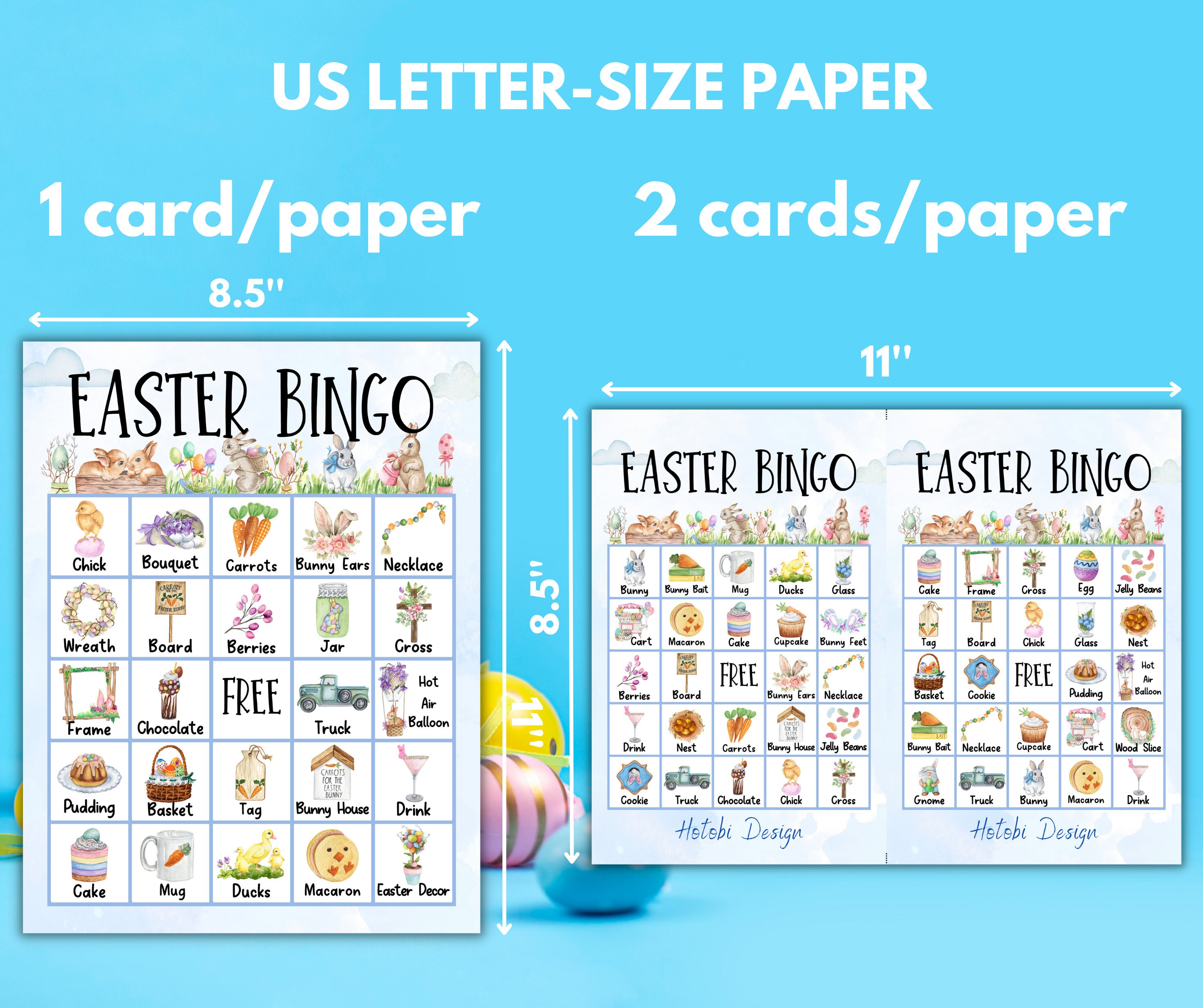 Printable Easter Bingo Game 50 Unique Bingo Cards W/labels - Etsy UK