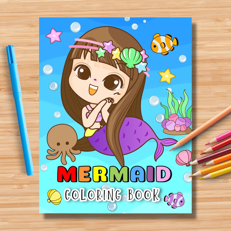 50 Printable Cute Mermaid Coloring Pages for Kids Boys - Etsy