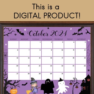 EDITABLE October 2024 Calendar, Spooky Halloween Printable Monthly ...