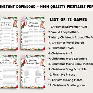 Printable Christmas Game Bundle, Christmas Party Games, Christmas Games ...