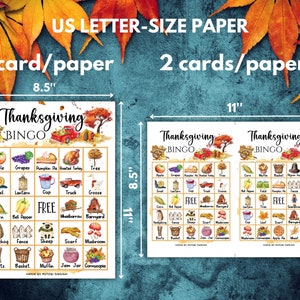 Printable Thanksgiving Bingo Game, 50 Unique Bingo Cards W/labels, Fall ...