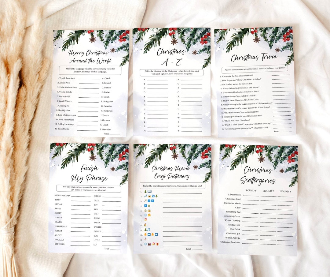 Printable Christmas Game Bundle, Christmas Party Games, Christmas Games ...