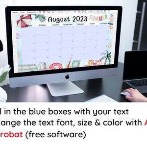 EDITABLE Watercolor Calendar 2023 Bundle Legal Size - Etsy