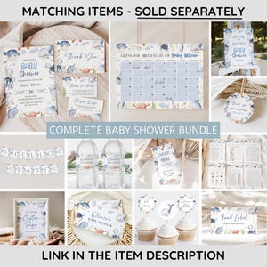 Under the Sea Baby Shower Game Bundle, Ocean Animal Baby Sprinkle Game ...
