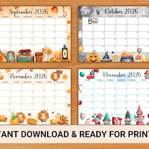 EDITABLE 2026 Calendar Bundle – Ledger/tabloid Size (17x11in ...