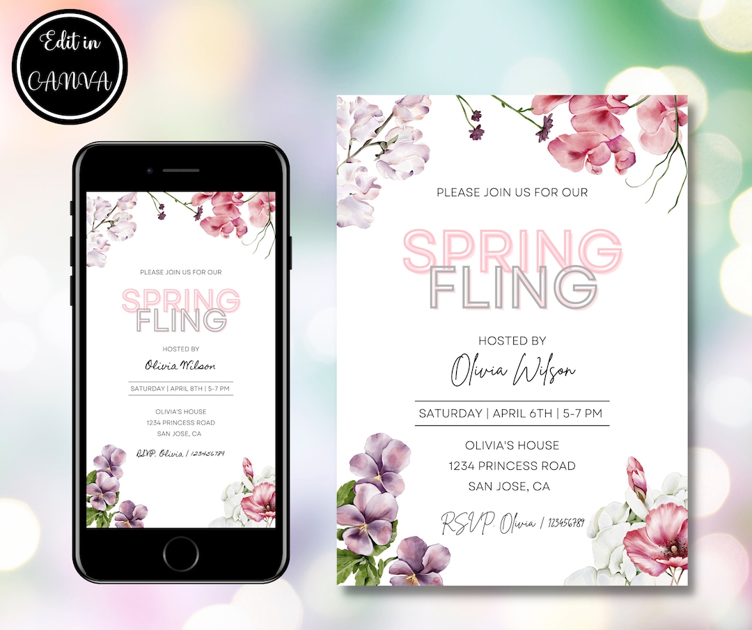 Editable Spring Fling Flyer, Fundraiser Event Poster, Spring Festival ...