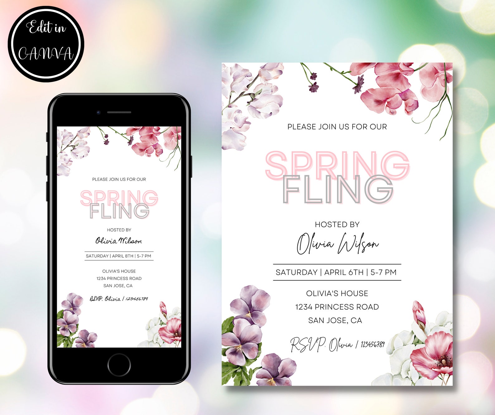 Editable Spring Fling Flyer Fundraiser Event Poster Spring - Etsy