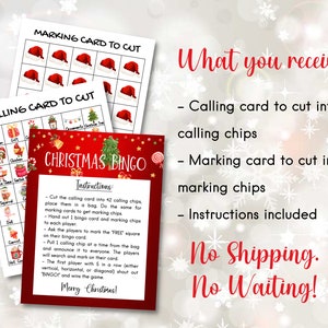 Printable Christmas Bingo Game, 50 Unique Bingo Cards W/labels ...