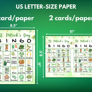 Printable St Patrick's Day Bingo Game, 50 Unique Bingo Cards W/labels ...