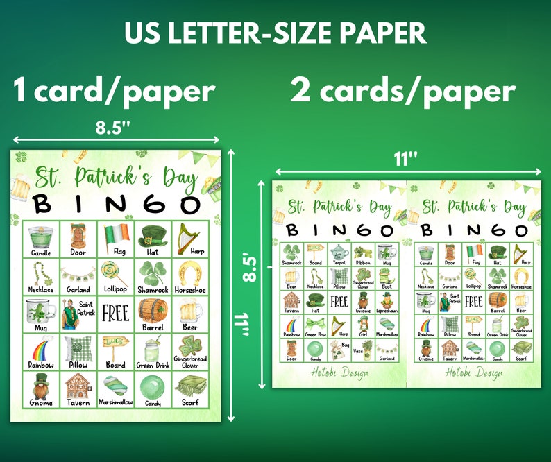 Printable St Patrick's Day Bingo Game 50 Unique Bingo - Etsy