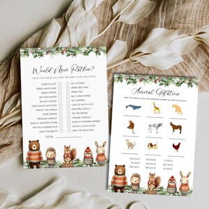 Christmas Baby Shower Game Bundle, Woodland Animals, Merry Little Baby ...