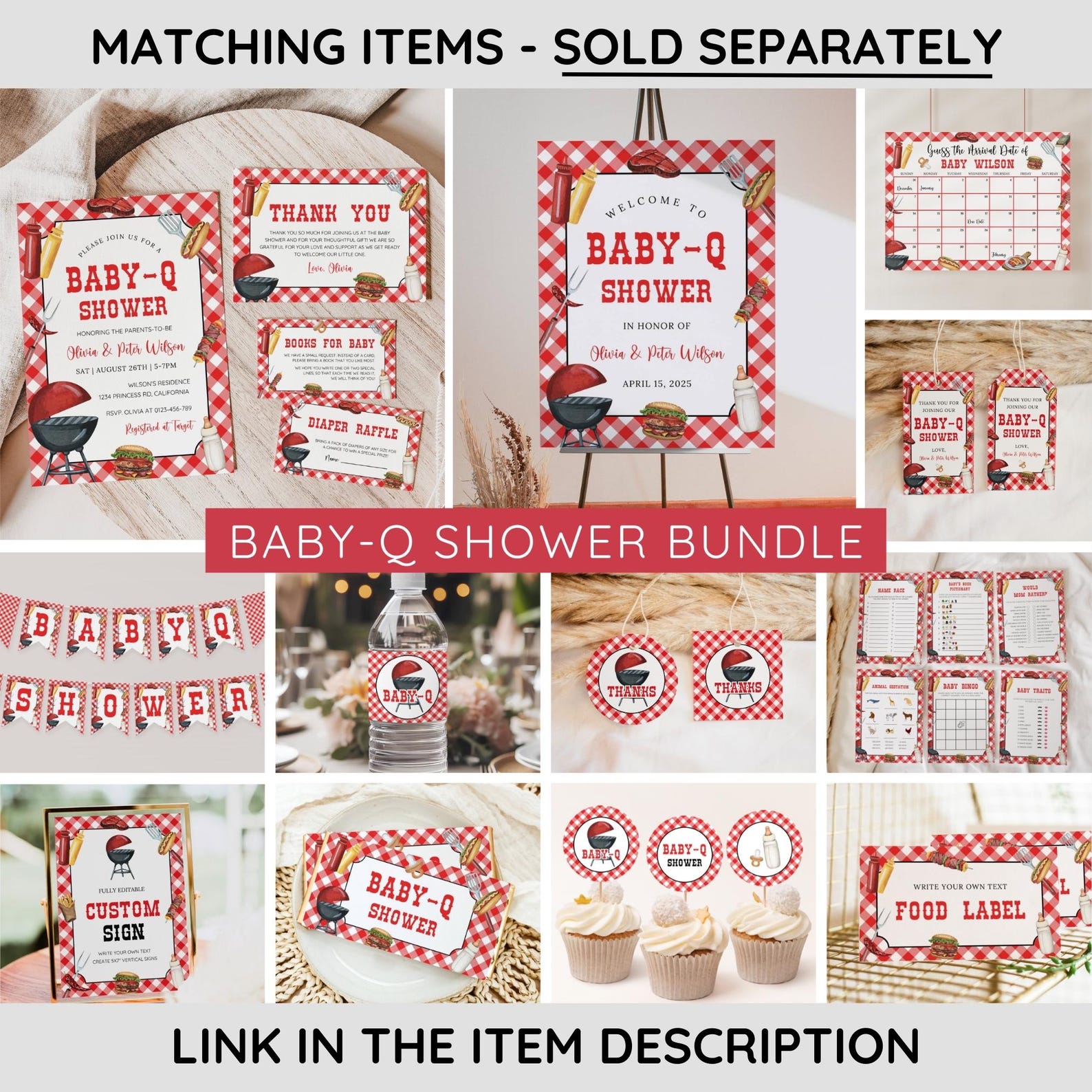 Baby-q Baby Shower Game Bundle, BBQ Couples Baby Shower Games, Backyard ...