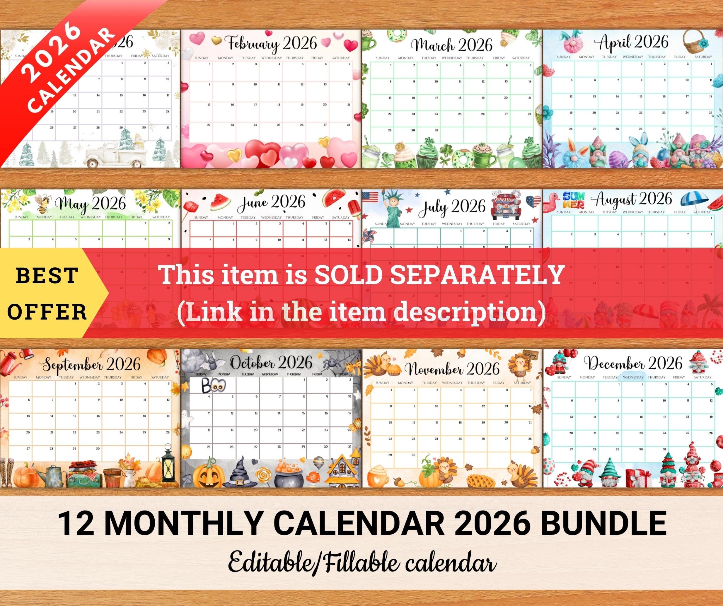 Editable July 2026 Calendar | Monthly Planner Printable PDF | School ...
