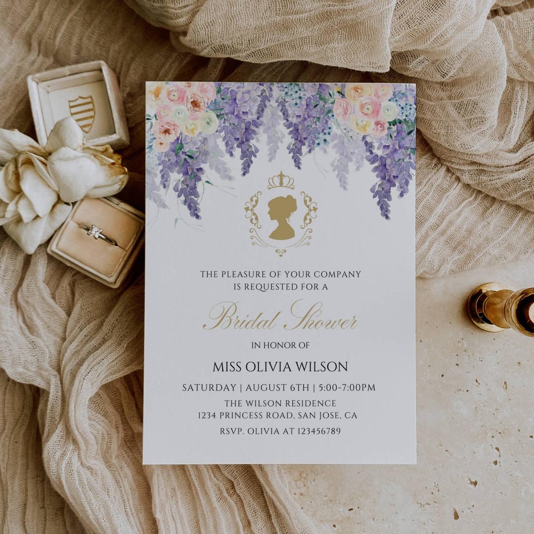Bridgerton Bridal Shower Invitation, Victorian Wedding Shower Invite ...