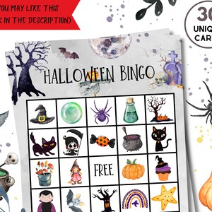 Printable Halloween Bingo, 30 Unique Halloween Bingo Cards, Happy ...
