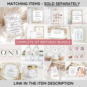 Wildflower First Birthday Photo Sign Template, Boho Wildflower First ...