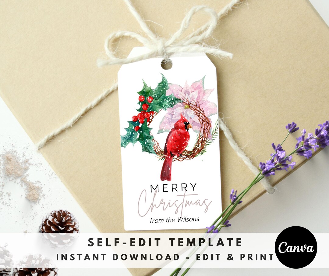 EDITABLE Christmas Gift Tag Holiday Gift Tag Template With - Etsy