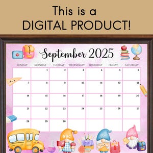 EDITABLE September 2025 Calendar, Back to School Planner With Cute ...