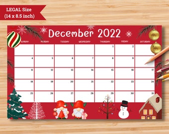 Editable Legal Size Calendar - Etsy