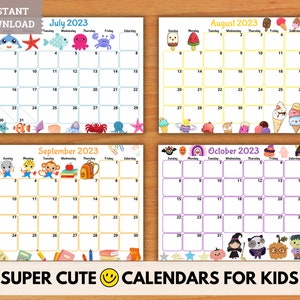 EDITABLE School Calendar 2023-2024 From July to (Download Now) - Etsy