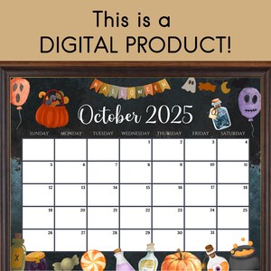 EDITABLE October 2025 Calendar, Spooky Halloween Planner, Printable ...