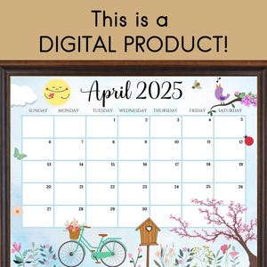 EDITABLE April 2025 Calendar, Beautiful Spring in a Garden Planner ...