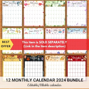 EDITABLE December 2024 Calendar vertical/portrait, Cute Gnome Christmas ...