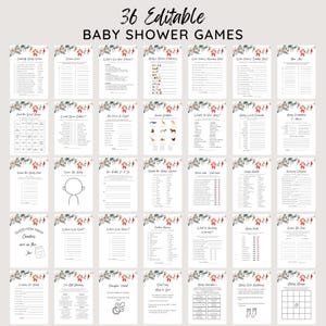 Santa Baby Shower Game Bundle, Christmas Baby Shower Game Package ...