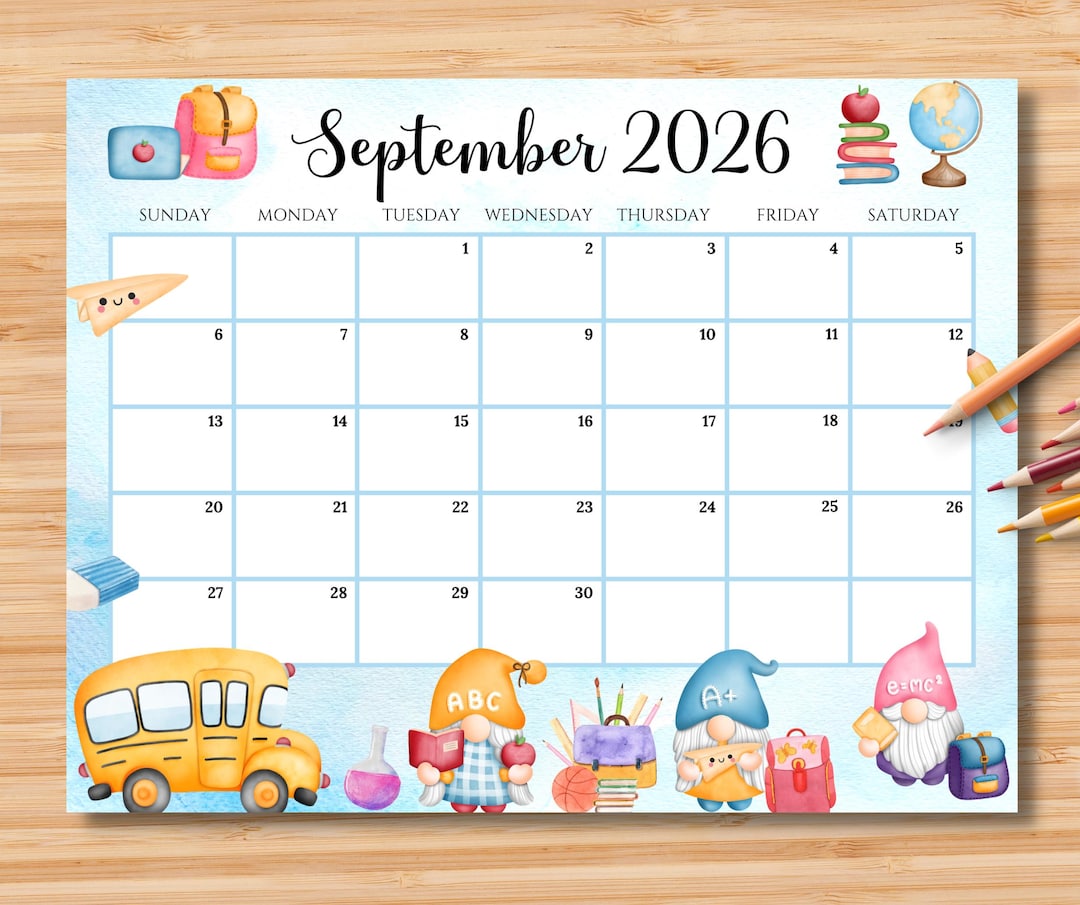 Editable September 2026 Calendar | Monthly Planner Printable PDF ...