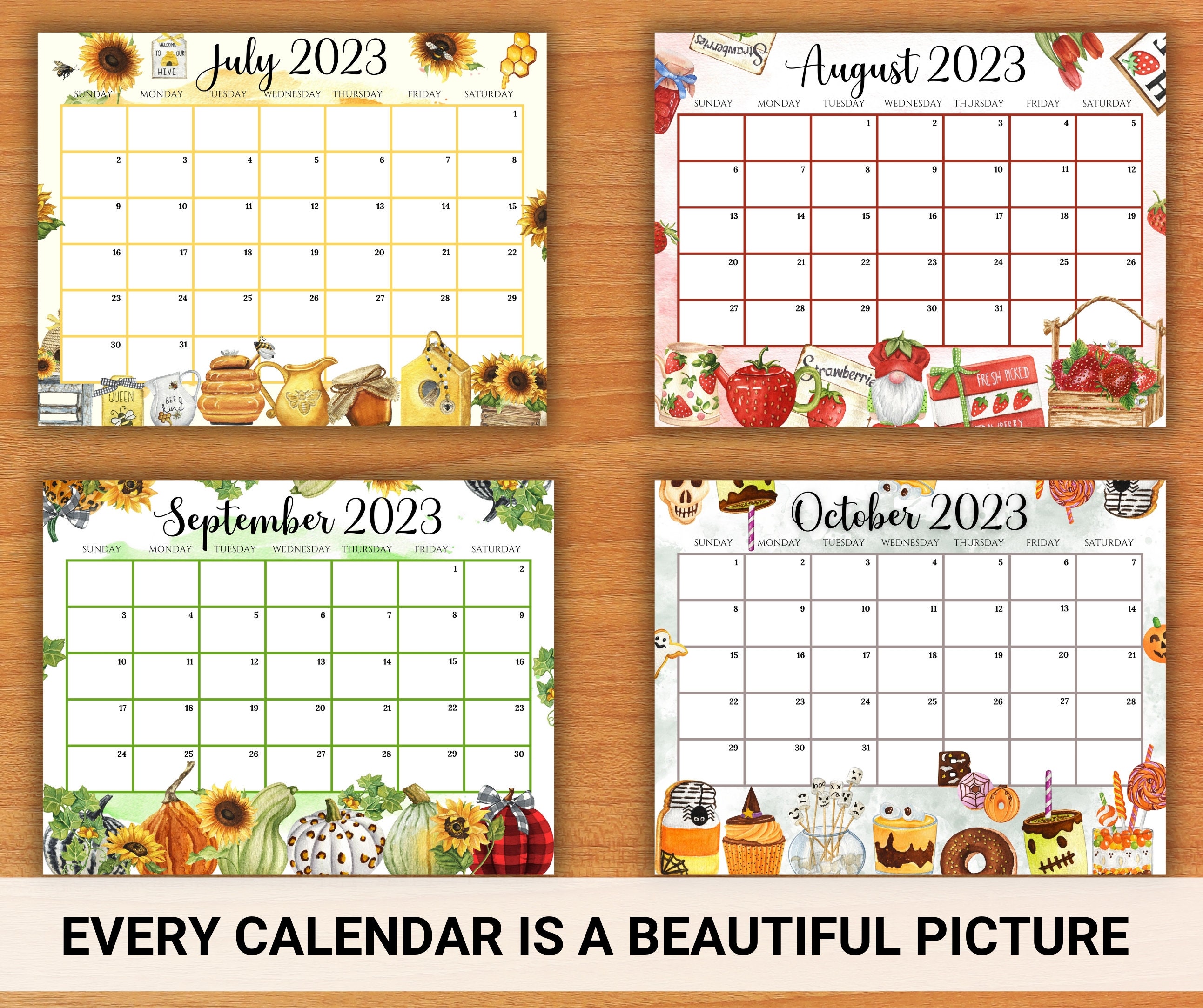 EDITABLE Academic Calendar 2023-2024 from July to June - Etsy 日本