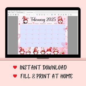 EDITABLE Gnome Monthly Calendar 2025, Printable Monthly Planner ...