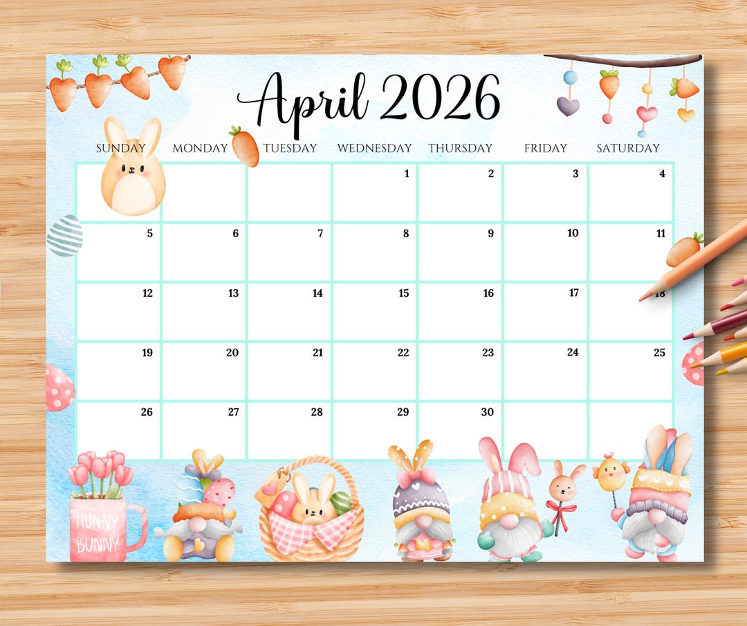 Editable April 2026 Calendar | Monthly Planner Printable PDF | School ...